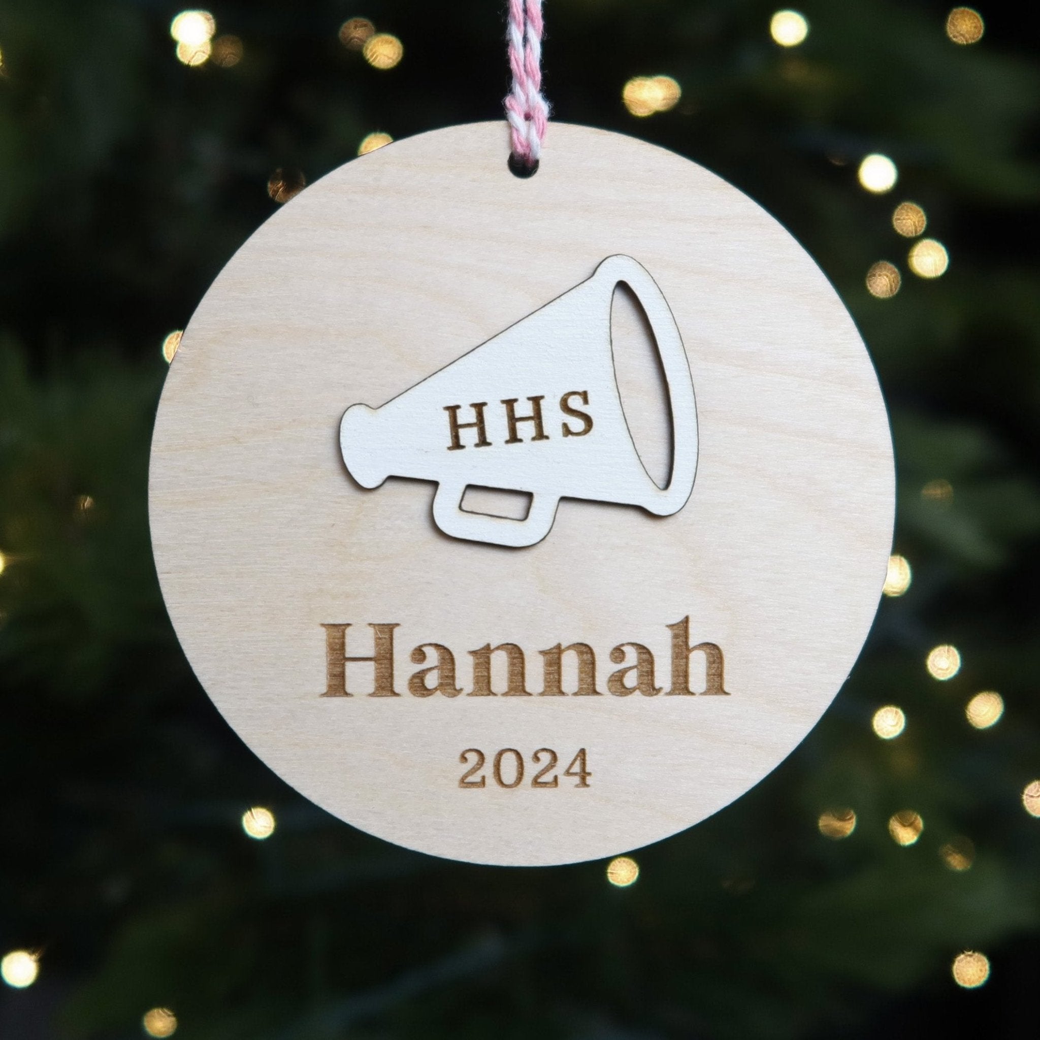 Cheerleader Megaphone Personalized Ornament 2025 Christmas Keepsake ...