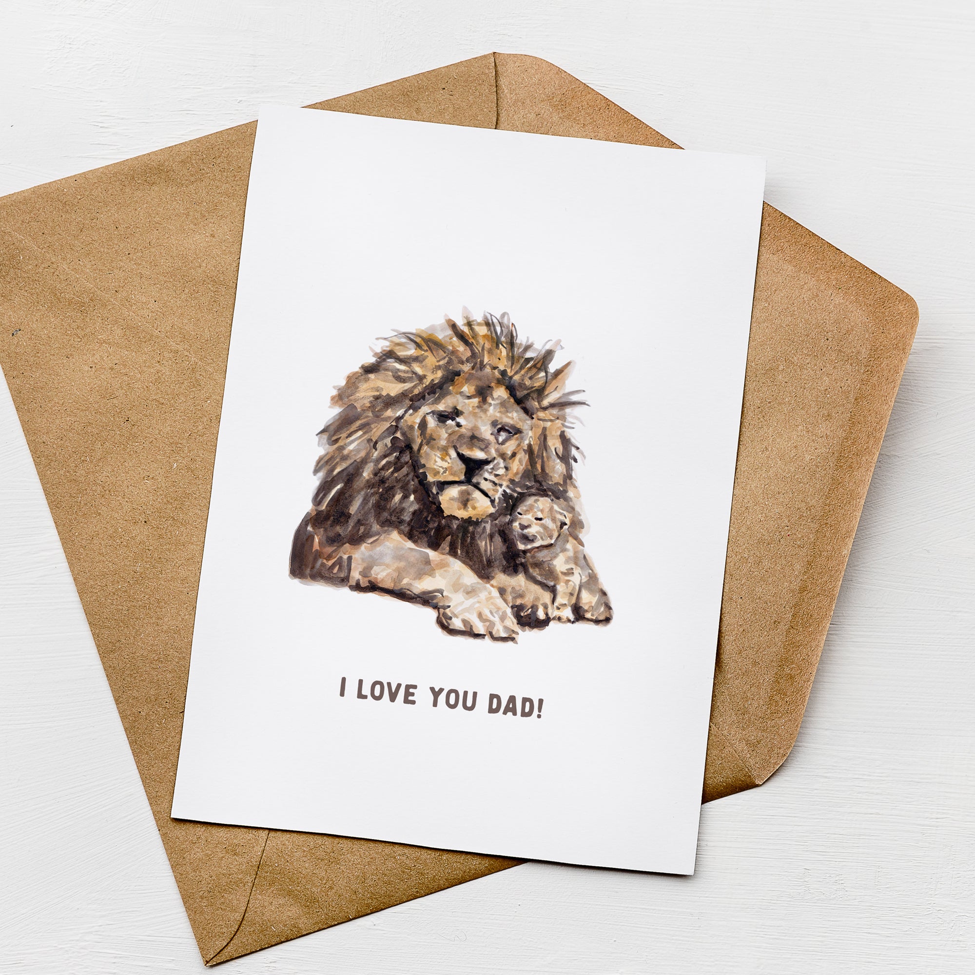 Love You Dad Lion Father's Day Card – Moon Rock Prints