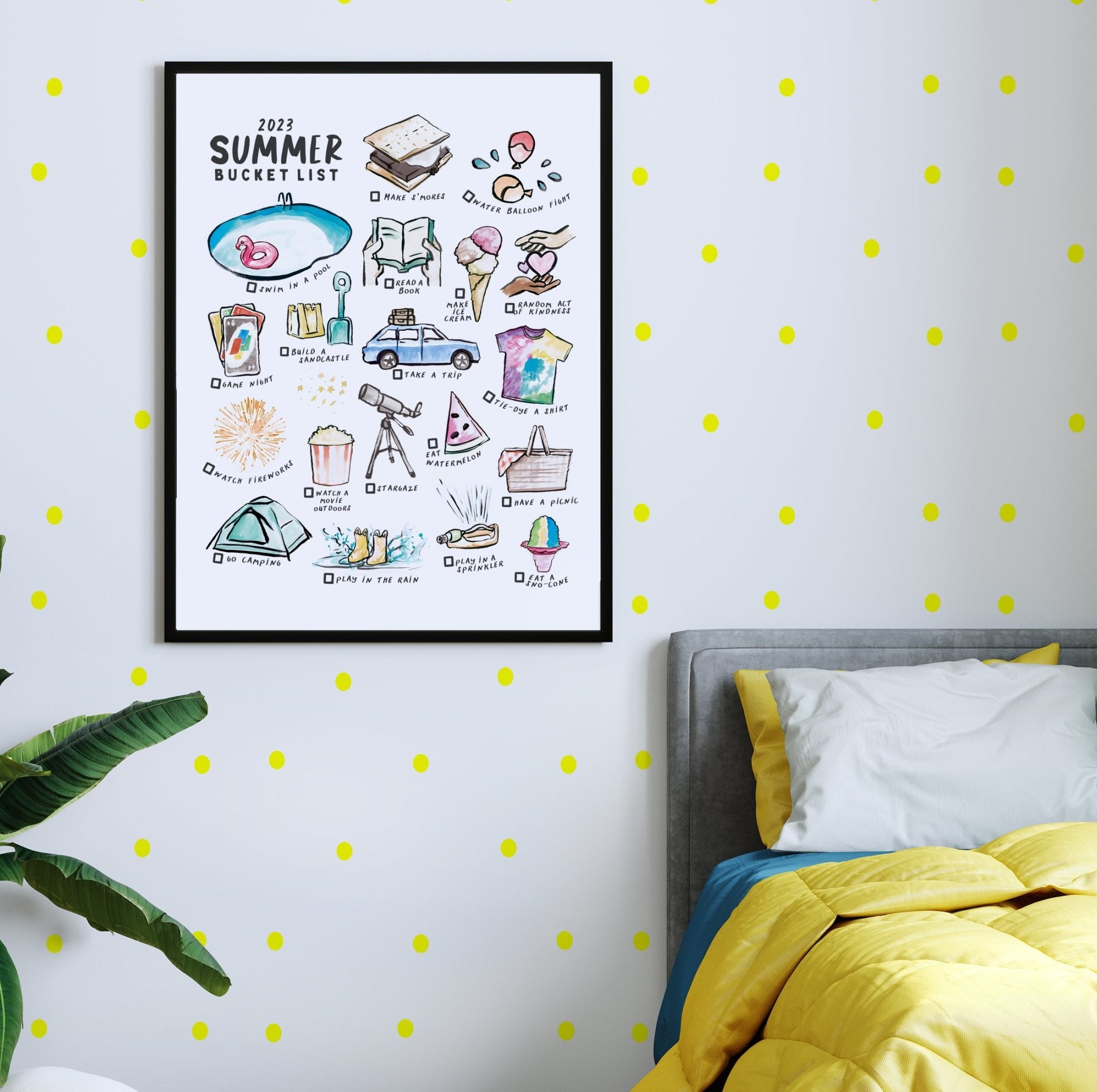 Summer Bucket List Wall Art Print – Moon Rock Prints